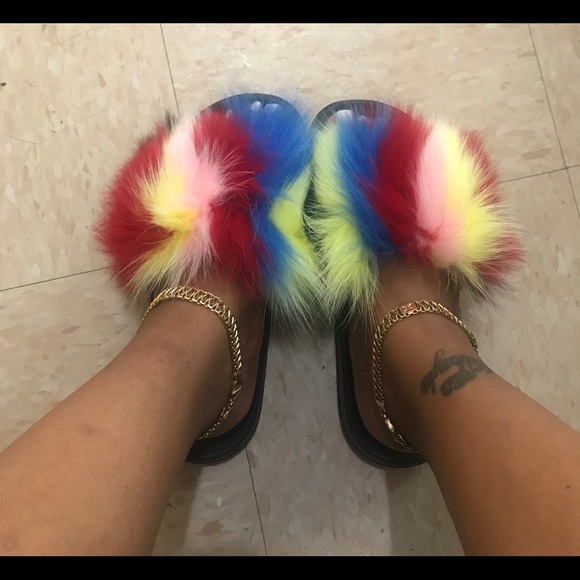 Shoes | Genuine Fox Fur Slides | Poshmark